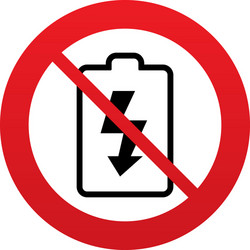 No battery symbol design forbidden Royalty Free Vector Image