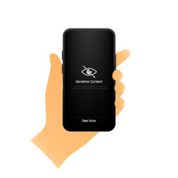 Sensitive photo content explicit video Royalty Free Vector