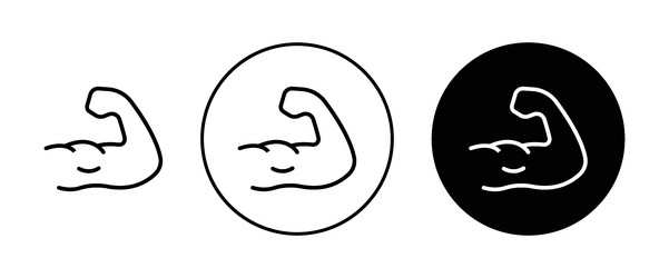 Strong hand icon set muscle flex power symbol Vector Image