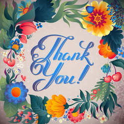 Thank you card in bright colors Royalty Free Vector Image