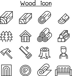 Carpentry works line art set with logo Royalty Free Vector