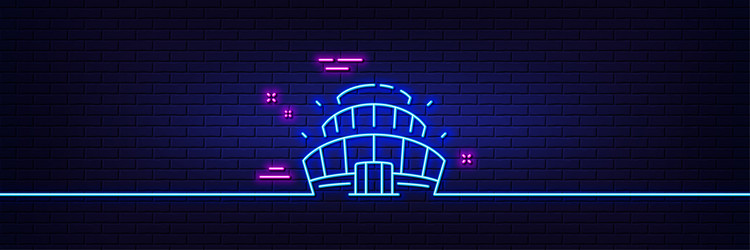 Arena stadium line icon competition building sign Vector Image