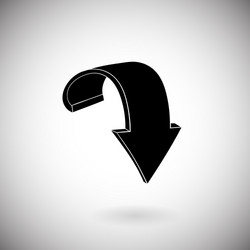 Black flat arrow down sign hand drawn sketch Vector Image