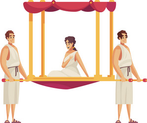 Ancient greek man slave with metal fetters on his Vector Image