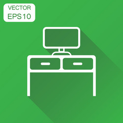 Furniture table with laptop computer icon table Vector Image