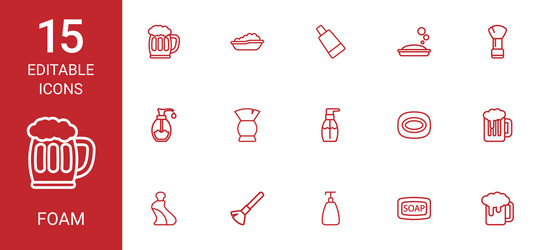 15 foam icons Royalty Free Vector Image - VectorStock