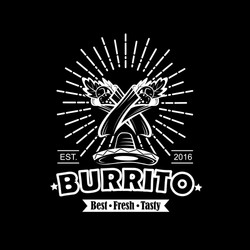 Emblem with burrito Royalty Free Vector Image - VectorStock