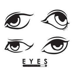 Cartoon character female eyes Royalty Free Vector Image