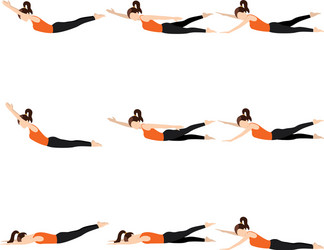 Lying on stomach yoga poses set ii Royalty Free Vector Image