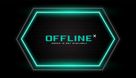 Futuristic offline gaming sporty banner with neon Vector Image