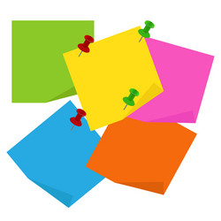 Sticky note with pin clip isolated on white Vector Image