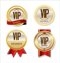 Collection vip label with laurel wreath retro Vector Image