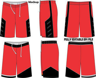 Basketball uniform shorts template for Royalty Free Vector