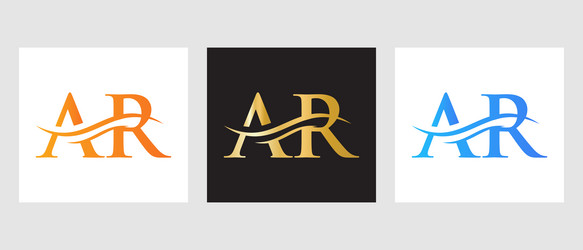 Initial monogram letter ar logo design Royalty Free Vector