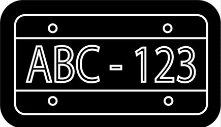 Car number line icon sign Royalty Free Vector Image