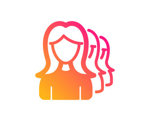 Group women icon teamwork sign Royalty Free Vector Image
