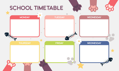 School timetable poster template Royalty Free Vector Image