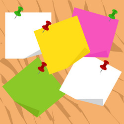 Sticky note with pin clip isolated on white Vector Image