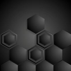 Tech geometric black background with hexagon Vector Image
