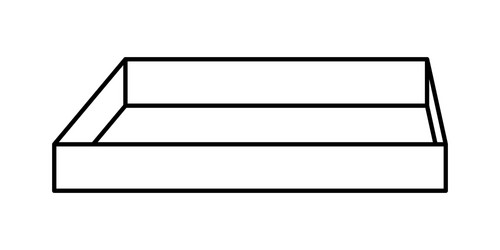 Linear drawing a food tray on white Royalty Free Vector
