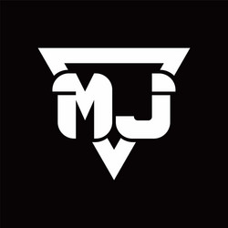 Mj logo monogram with shield shape isolated blue Vector Image