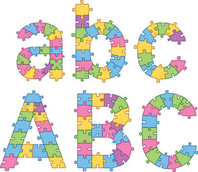 Alphabet written with puzzle Royalty Free Vector Image