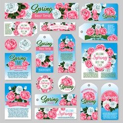 Price tags collection with flowers Royalty Free Vector Image