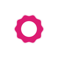 Circle wavy edge stamp and decorative sticker Vector Image