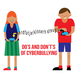 Stop cyberbullying poster in a flat style fine Vector Image