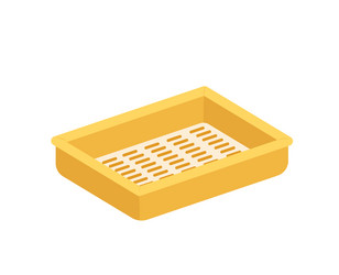 Cat tower toys and litter box coloring page Vector Image