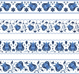 Set of decorative borders in traditional russian Vector Image
