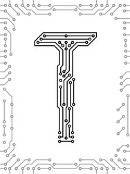 Alphabet of printed circuit boards Royalty Free Vector Image