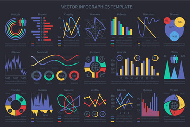 Data flow chart color timeline infographic Vector Image