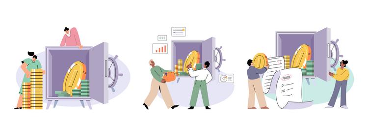 Time and money deferred payment financial system Vector Image