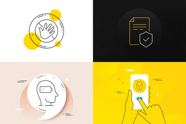 Do not touch hand line icon hygiene rules Vector Image
