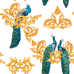Seamless pattern peacock Royalty Free Vector Image