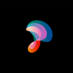 Wavy abstract logo smooth gradients Royalty Free Vector
