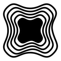 Wavy square circular flat icon isolated on white Vector Image