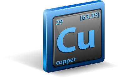 Symbol and electron diagram for copper Royalty Free Vector