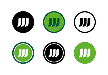 Modern letter w logo set circle shape icon Vector Image