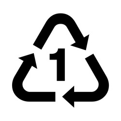 Plastic recycle symbol pet 1 Royalty Free Vector Image