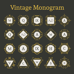 Vintage monogram Royalty Free Vector Image - VectorStock