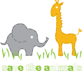 Group of wild animals zoo frame Royalty Free Vector Image