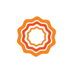 Circle wavy edge stamp and decorative sticker Vector Image