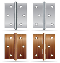 Section of steel door hinges Royalty Free Vector Image