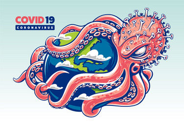 Cartoon doodles pandemic Royalty Free Vector Image