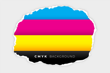 Cmyk color lines in paper torn style Royalty Free Vector