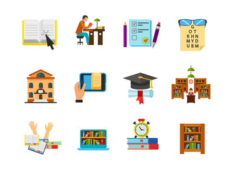 English exam icon set Royalty Free Vector Image