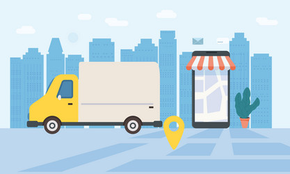 Online delivery of goods tracking tracker Vector Image