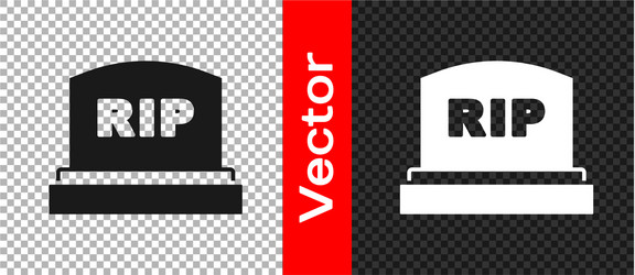 Filled outline tombstone with rip written Vector Image